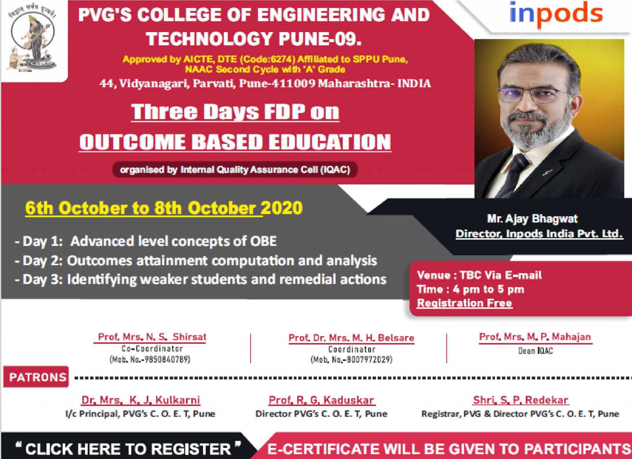 PVG Pune College of Engineering and Technology - Three Days Faculty ...